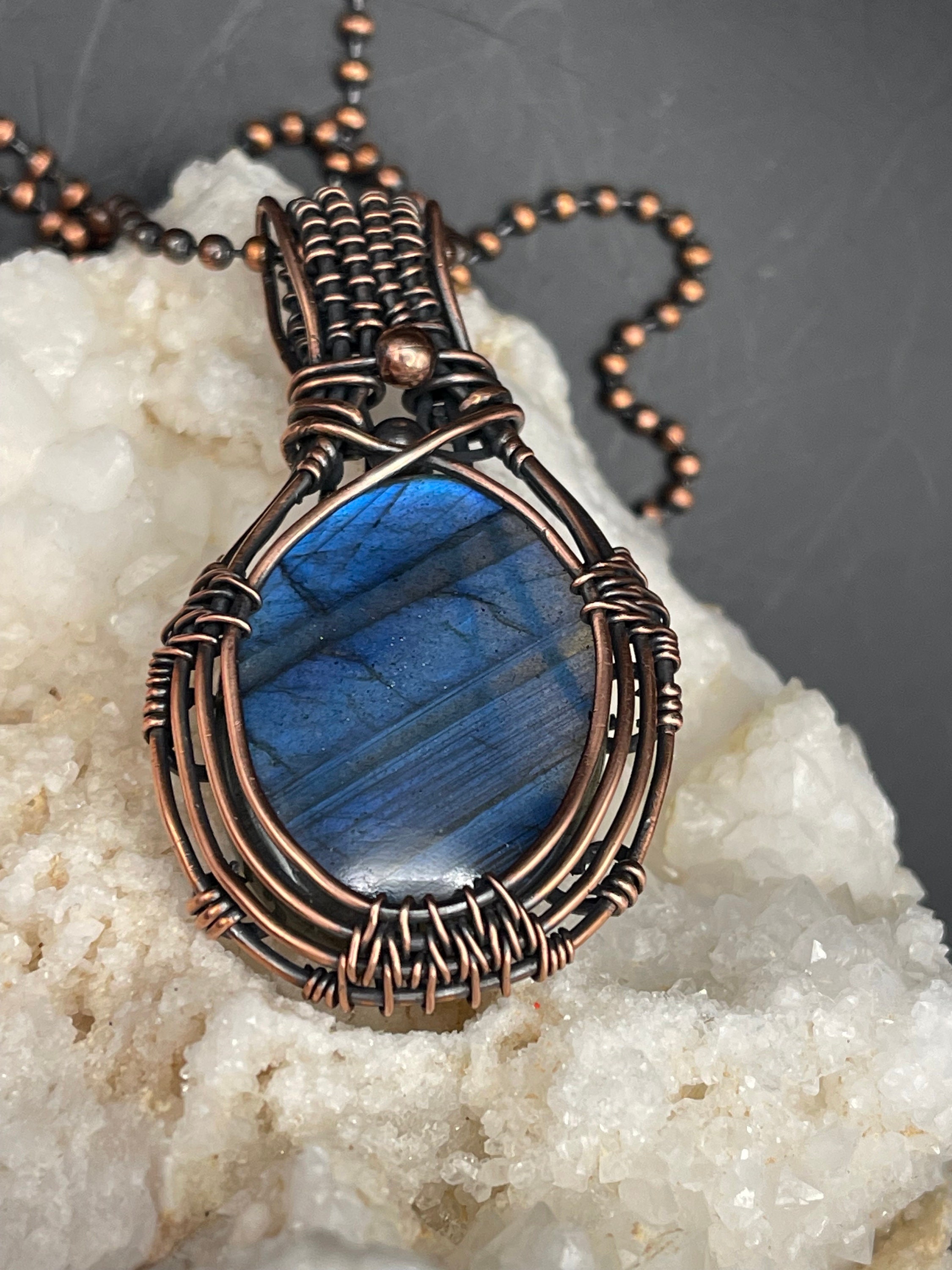 Gemstone Labradorite Pendant Necklace for Her, Birthday Gift, Valentine ...