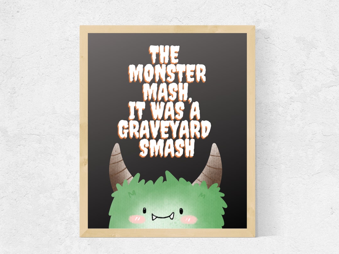 Monster Mash Printable, Printable Wall Art, Halloween Print, Fall Print ...