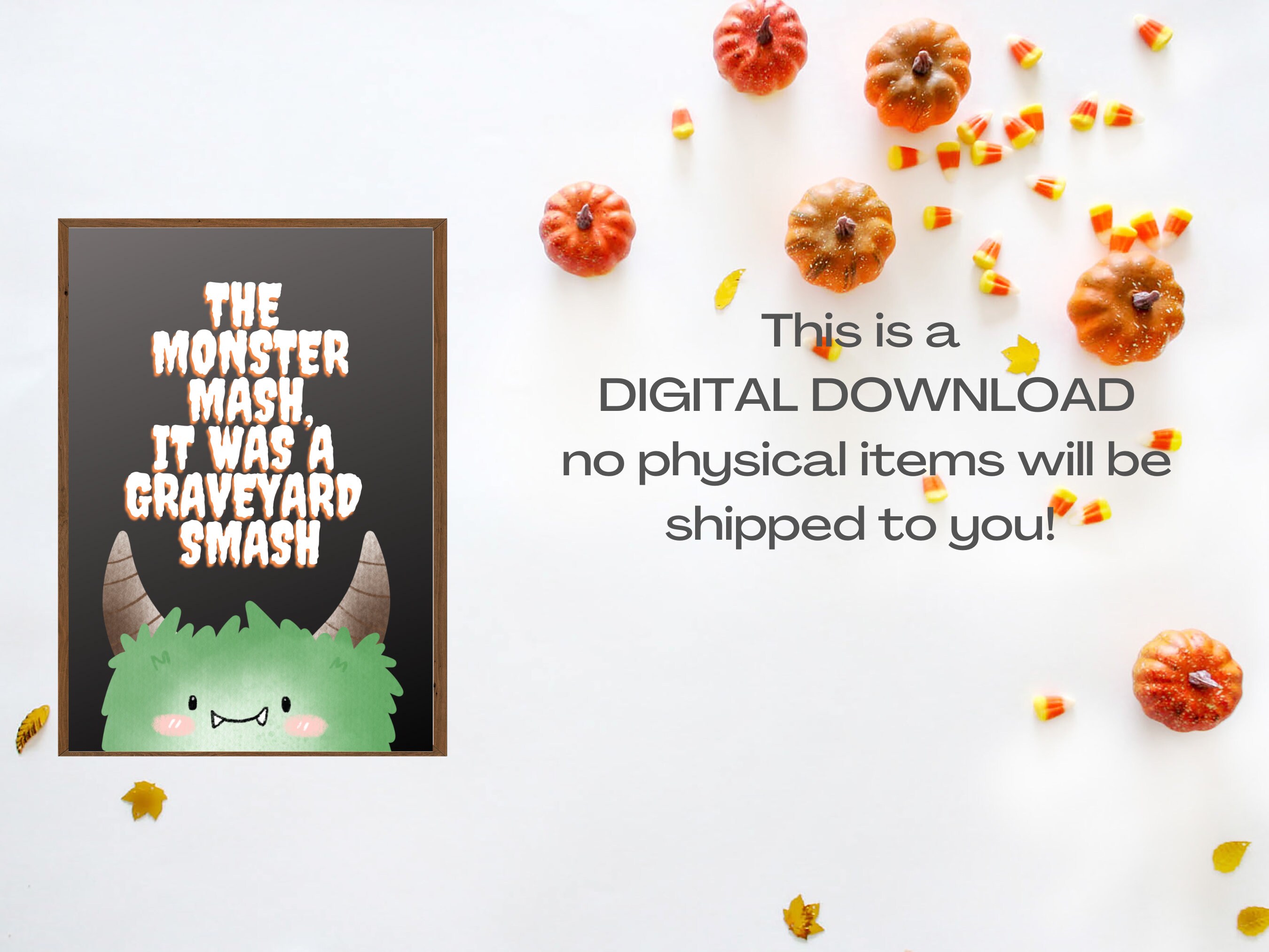 Monster Mash Printable, Printable Wall Art, Halloween Print, Fall Print ...