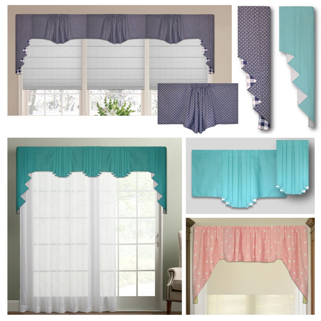 Multi-style No-sew Pleated & Gathered Swag Valance Kit, for No-sew Home ...