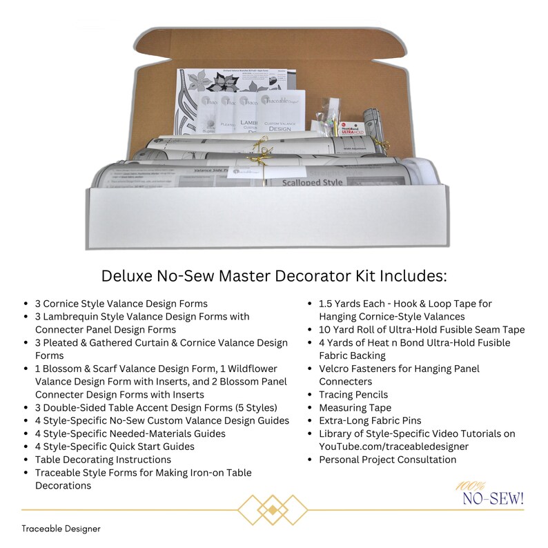 Deluxe No-sew Master Decorator Valance Kit, DIY Home Decor, Rod Pocket ...