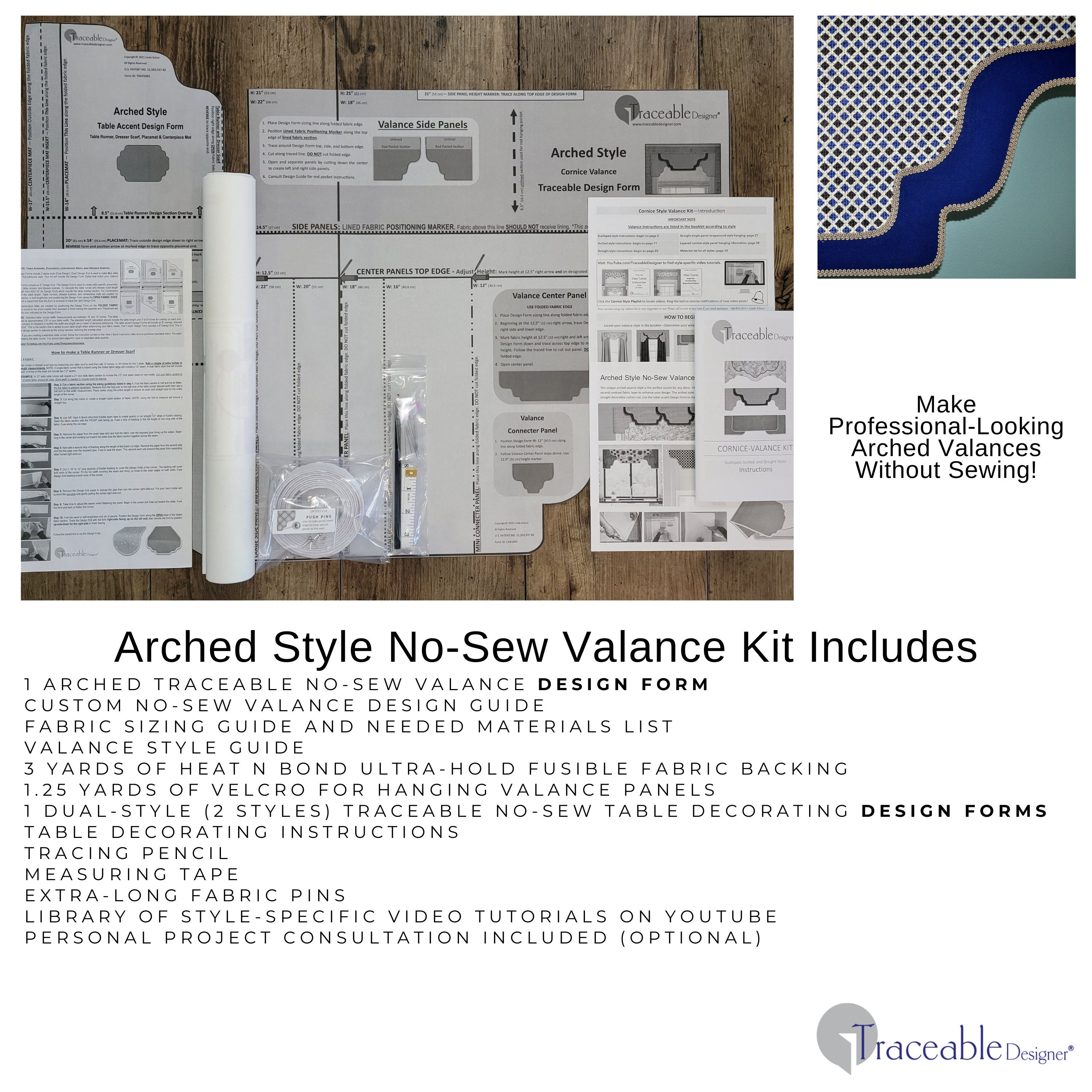 Arched Cornice Valance, Sewing Alternative, Kit for DIY Room Decor ...