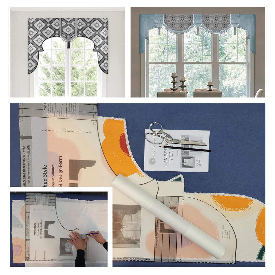 Arched Lambrequin Valance Kit, Sewing Alternative, DIY Curtain Kit, Rod ...
