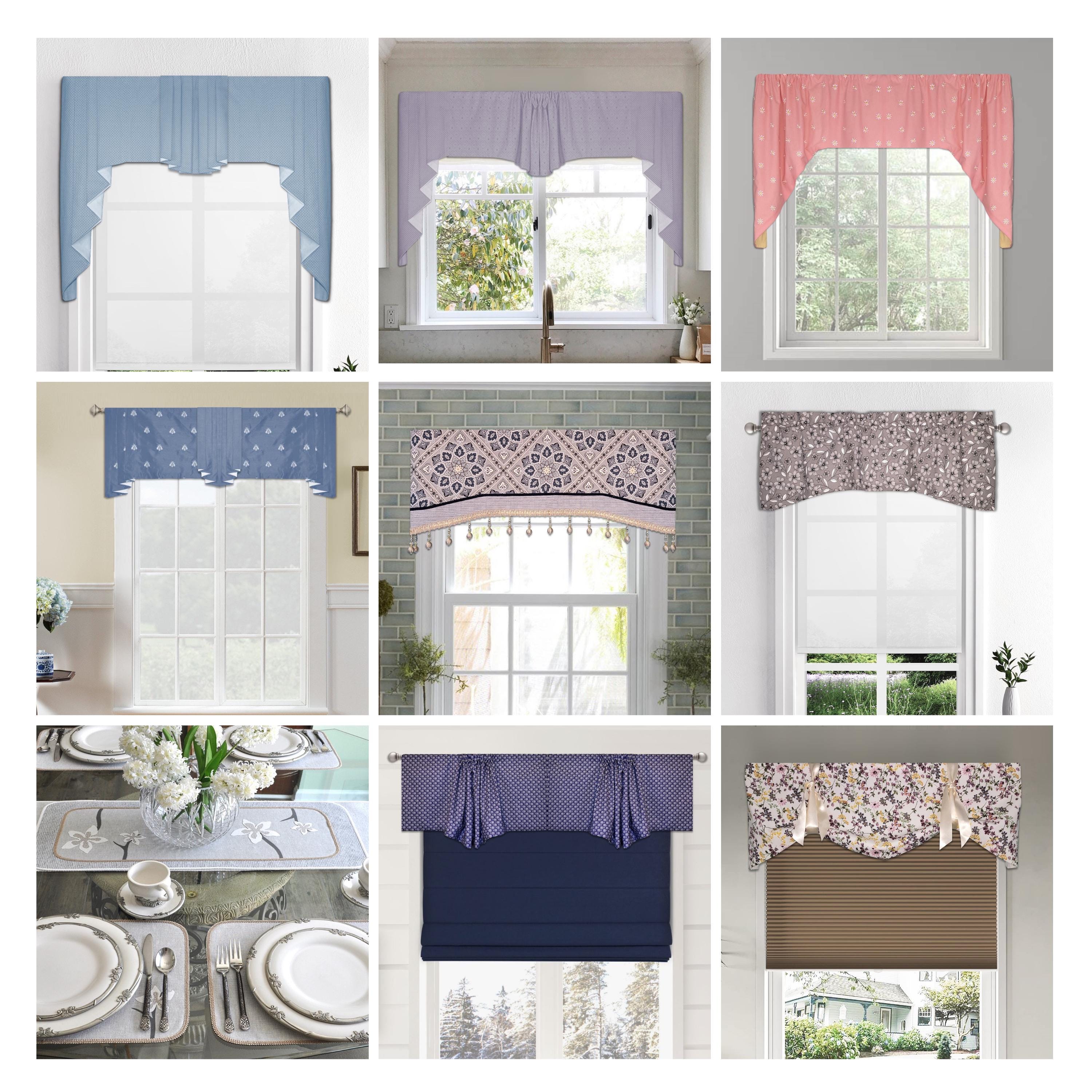 Multi-style No-sew Pleated & Gathered Swag Valance Kit, Sewing ...
