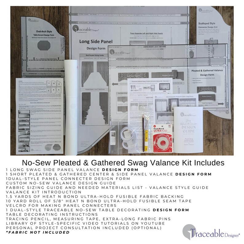 Multi-style No-sew Pleated & Gathered Swag Valance Kit, Sewing ...