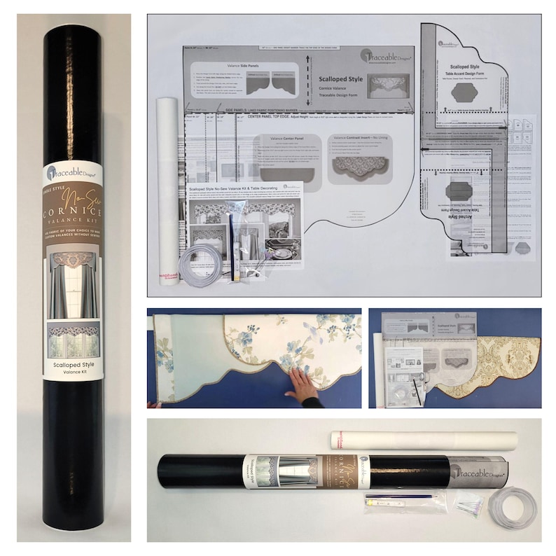 No-sew Scalloped Valance Kit: Traceable Design Form, DIY Home Decor - Etsy