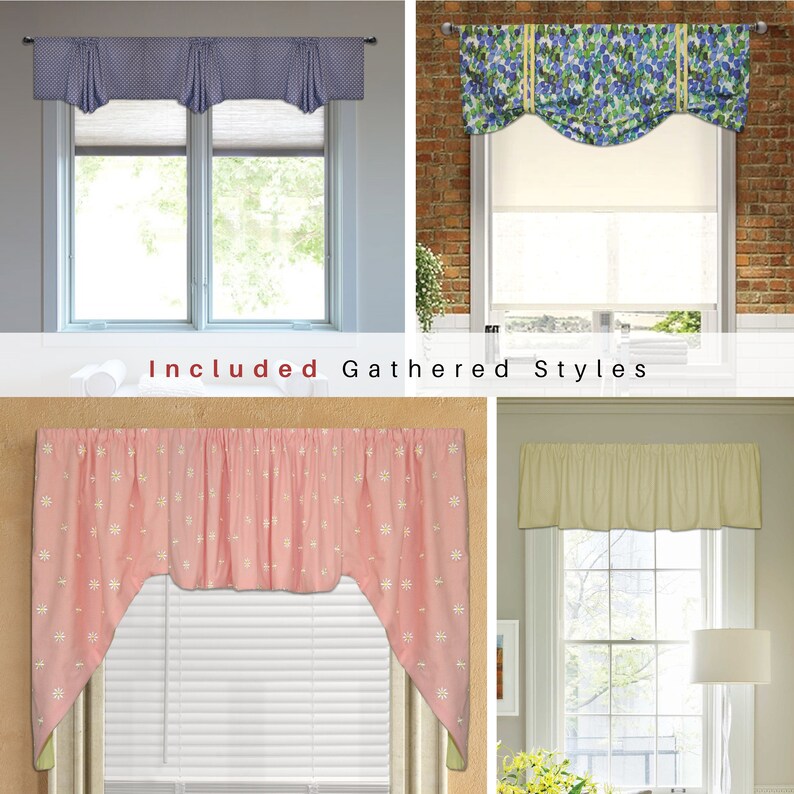 Multi-style No-sew Pleated & Gathered Swag Valance Kit, for No-sew Home ...