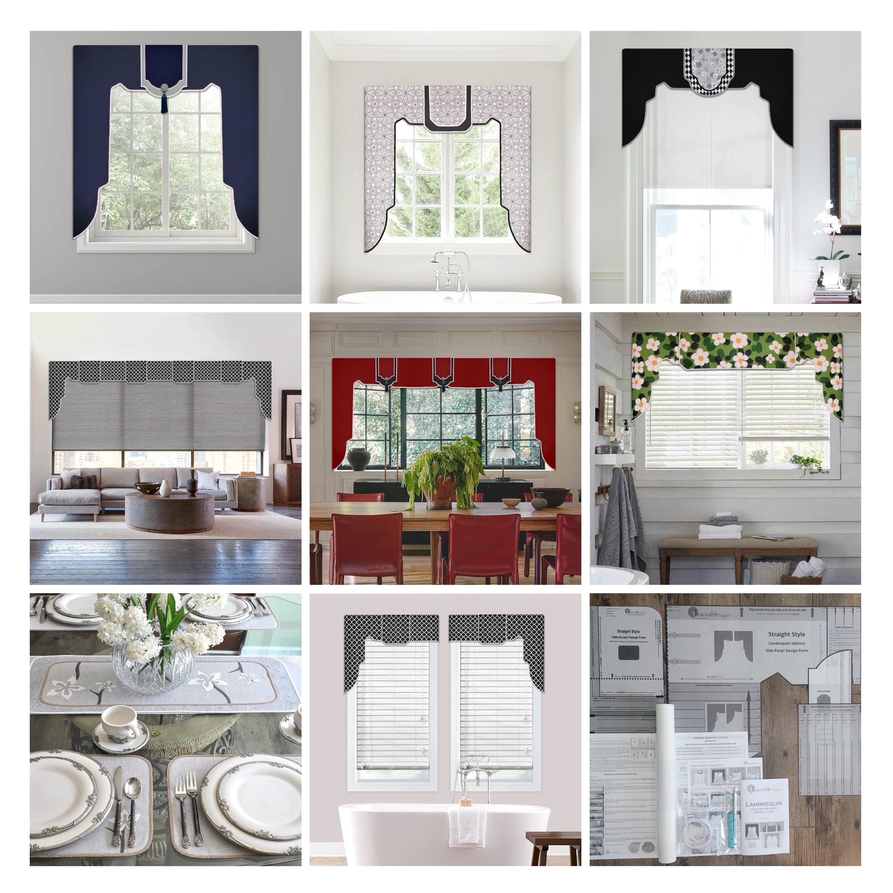 Straight Lambrequin Valance Kit, Sewing Alternative, DIY Curtain Kit ...