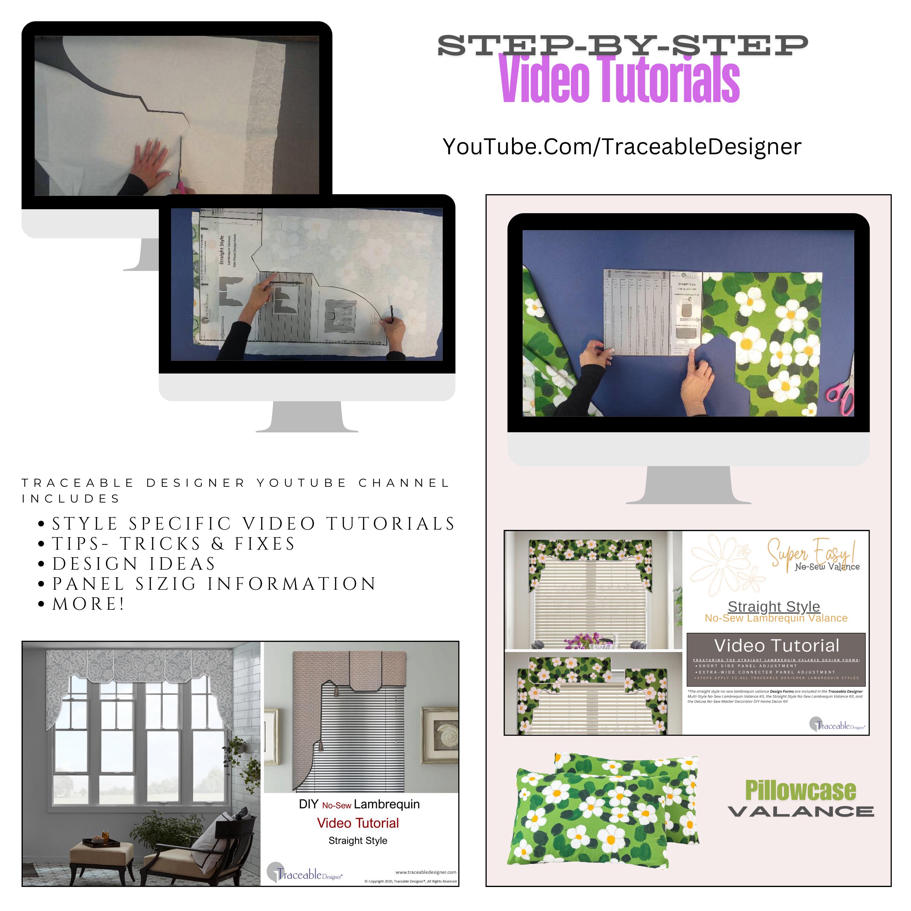 Straight Lambrequin Valance Kit, Sewing Alternative, DIY Curtain Kit ...
