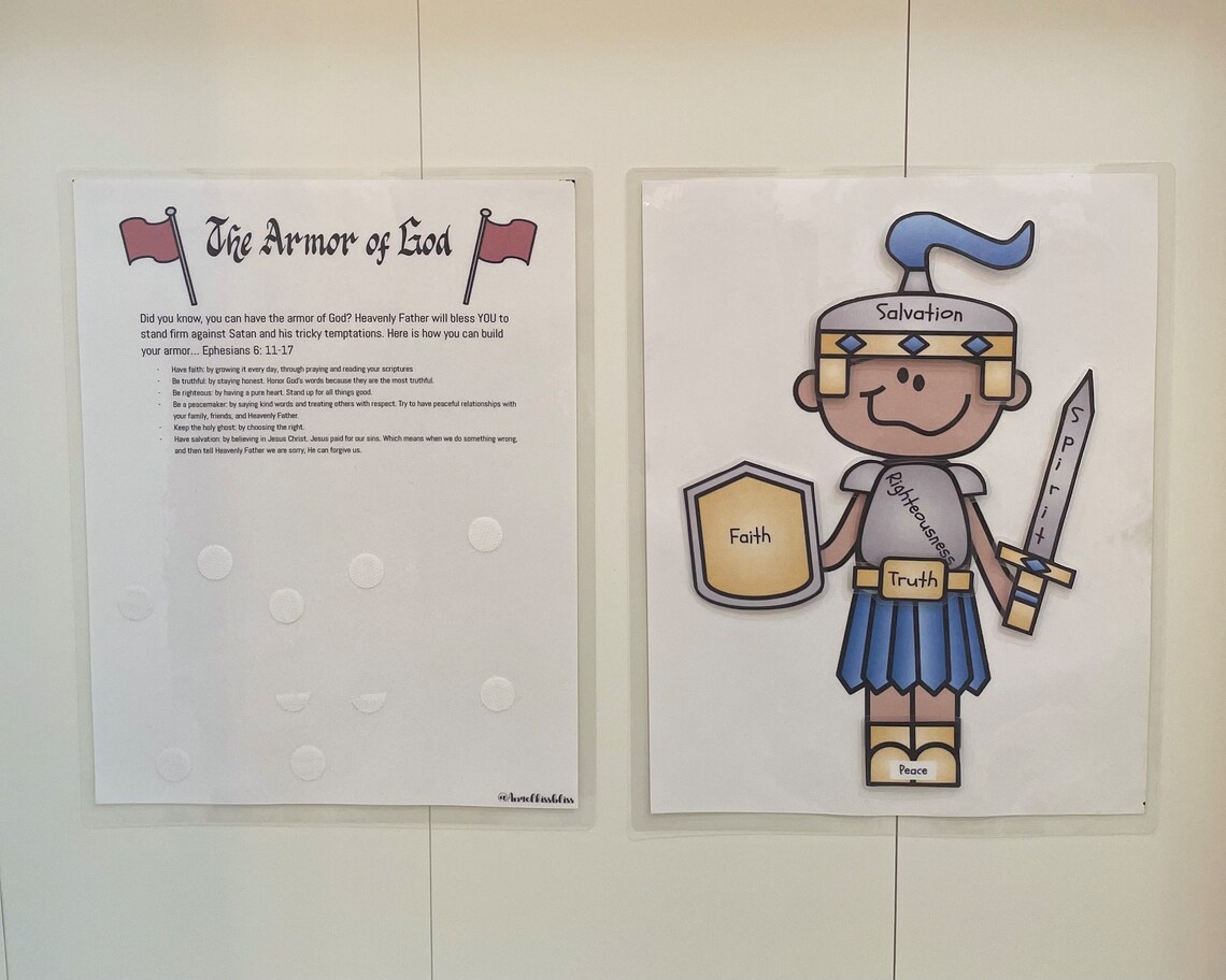 Armor of God File Folder Printable Sunday Activity Church of Jesus ...