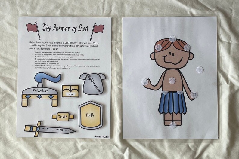 Armor of God File Folder Printable Sunday Activity - Etsy