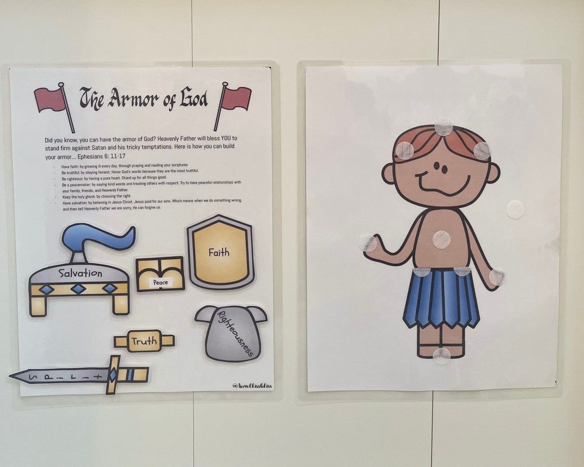 Armor of God File Folder Printable Sunday Activity Church of Jesus ...