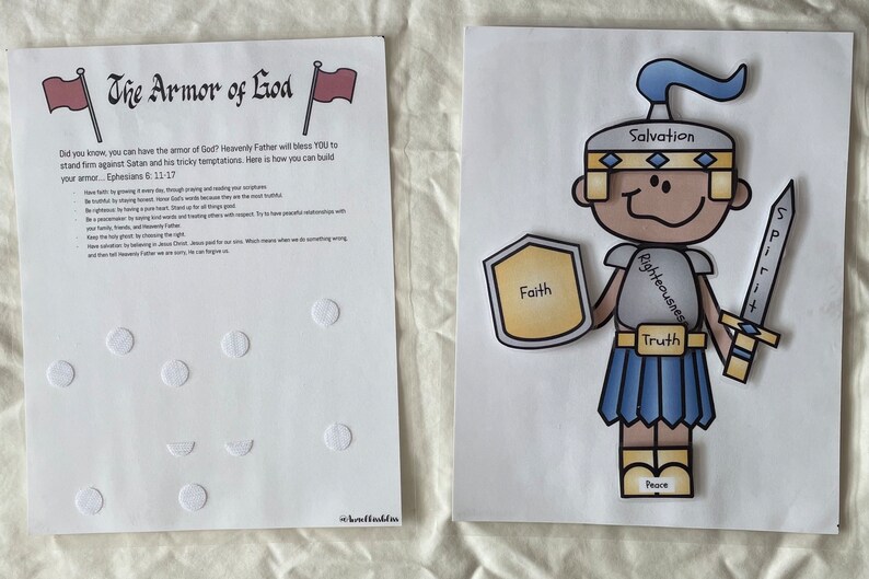 Armor of God File Folder Printable Sunday Activity - Etsy