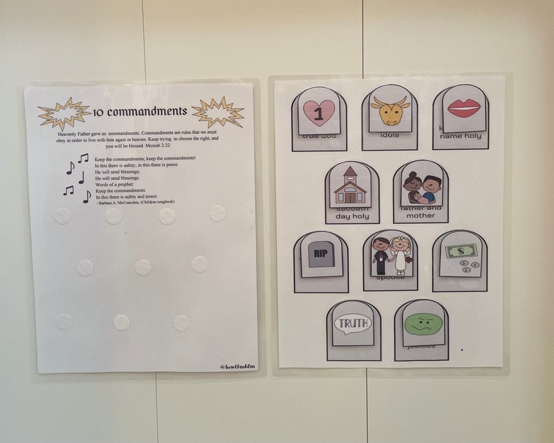 10 Commandments - File Folder Printable - Sunday Fun - Quiet Book - Etsy