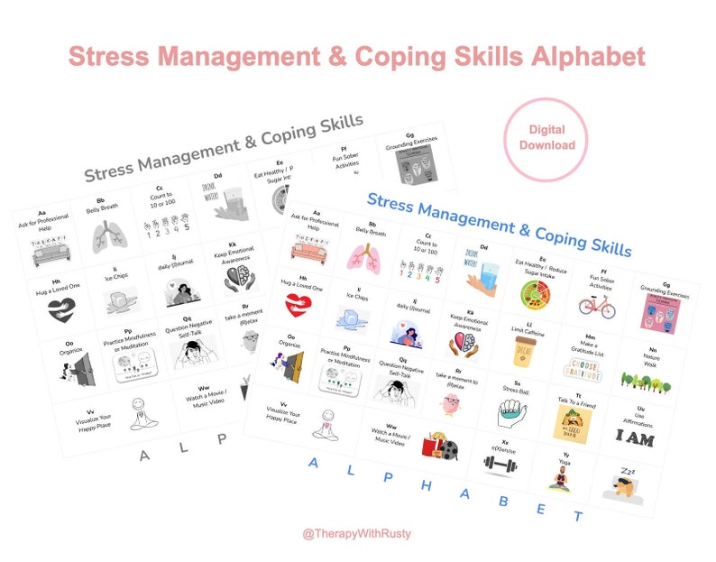 Stress Management & Coping Skills Alphabet - Etsy