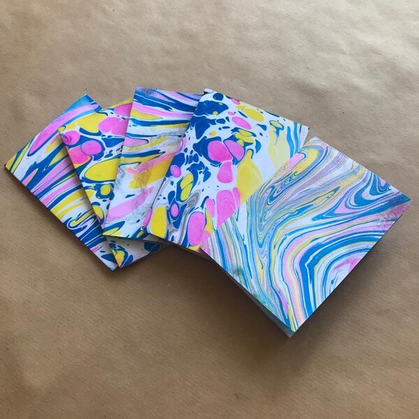 Marbled Cards - Etsy