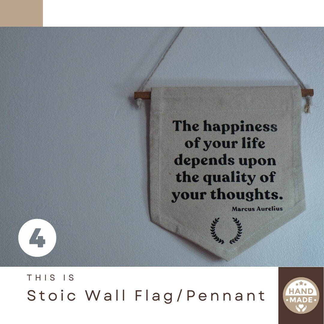 Stoic Motivation: Inspirational Quote Flag - Wall Pennant - Stoic Quote -wall Decor ...