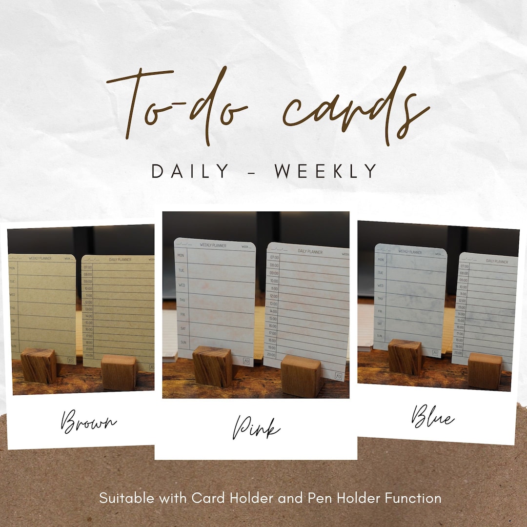 Todo Cards A7 Size for Card Holder | Daily - Weekly Layout | Priority ...