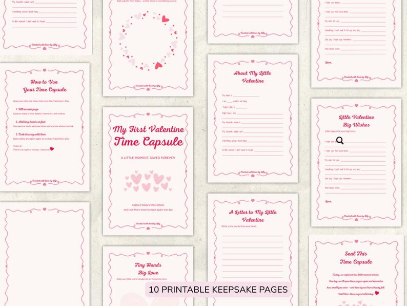 My First Valentine Time Capsule Printable | Baby Valentine | Handprint ...