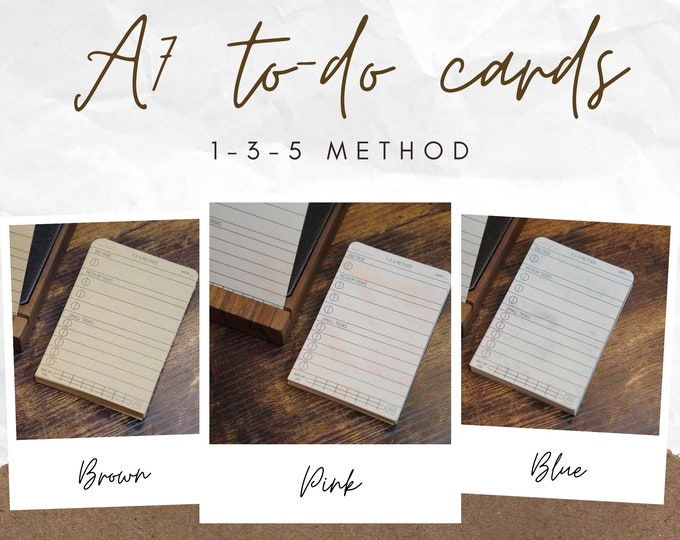 A7 1-3-5 Rule Todo Cards for Card Holder | 1-3-5 Method Cards ...