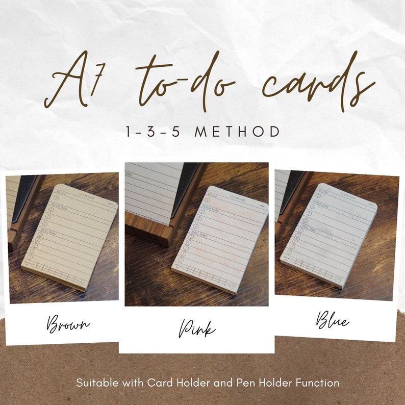 A7 1-3-5 Rule Todo Cards for Card Holder 1-3-5 Method Cards Priority ...