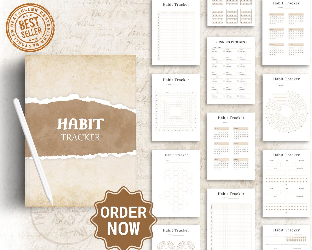 Minimalist Habit Tracker, Simple Journal, Goal Progress Tracker, Clean ...