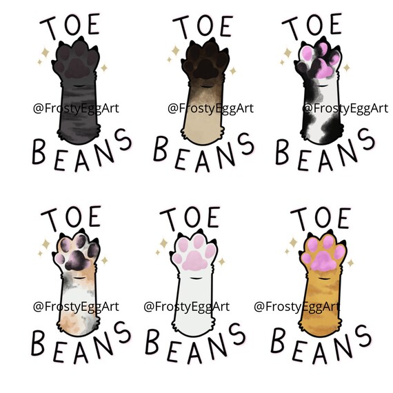 Toe Beans Sticker Pack Toe Beans Cat Sticker Laptop Sticker - Etsy