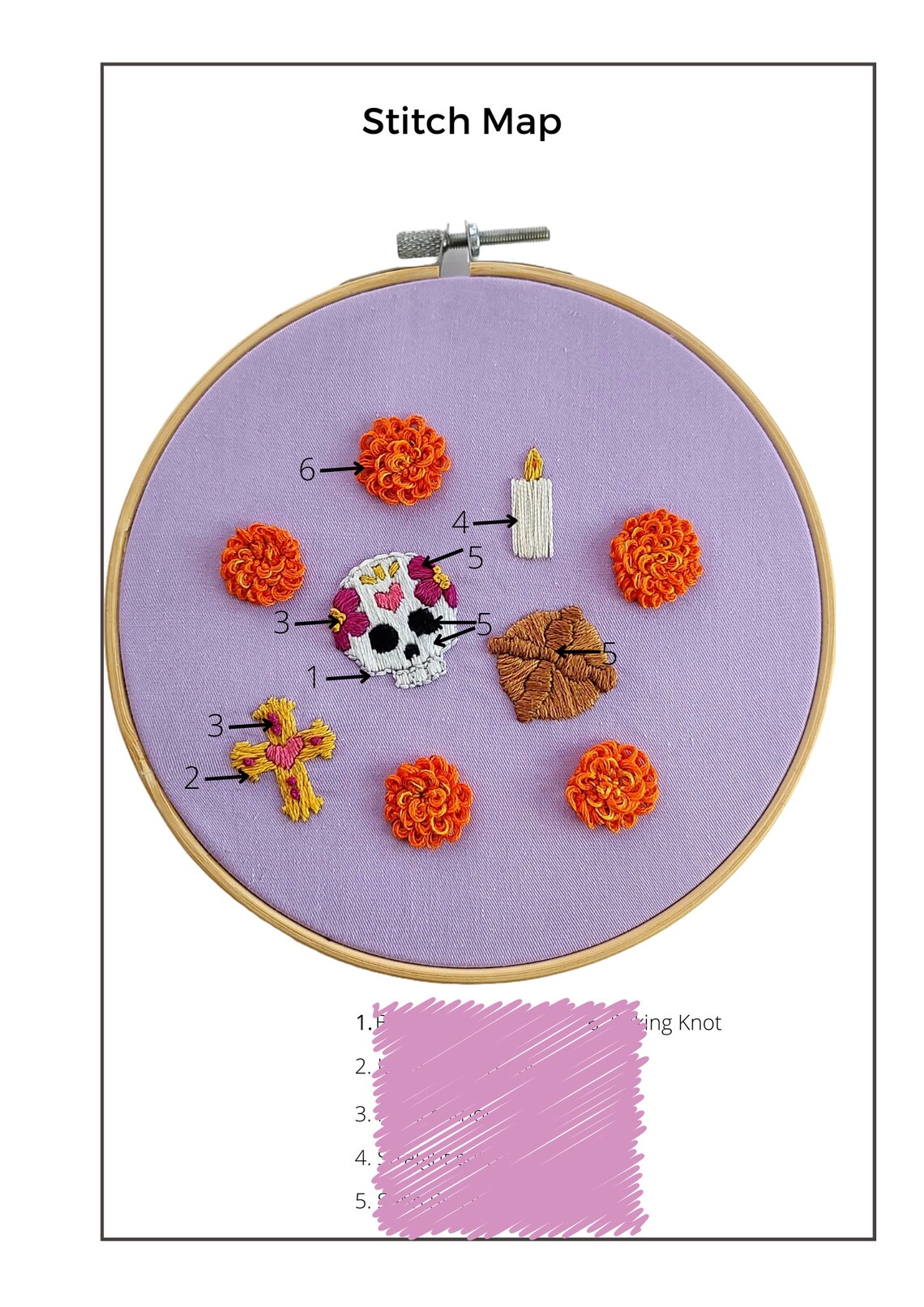 Mexican Ofrenda PDF Embroidery Pattern - Instant Download, Sugar Skull ...