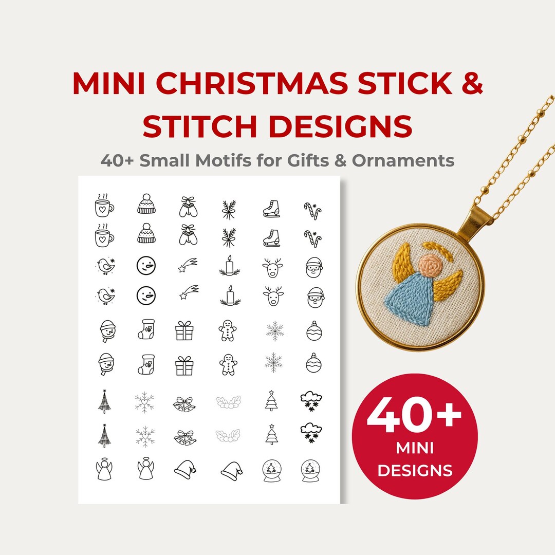 Mini Christmas Embroidery Pattern PDF – 40+ Small Hand Embroidery ...
