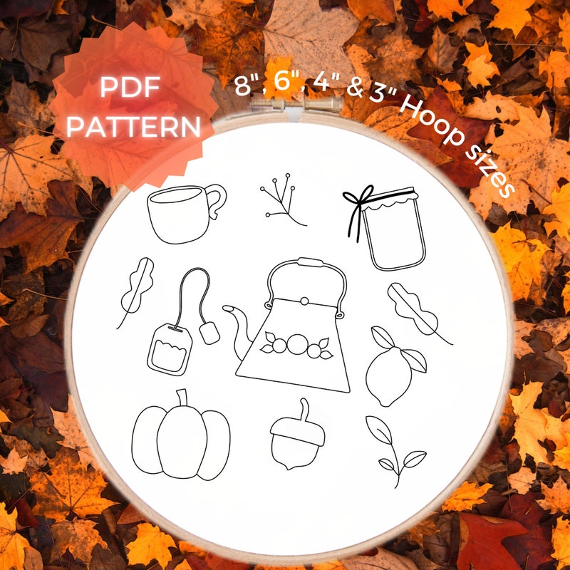 Fall Embroidery Pattern - Etsy