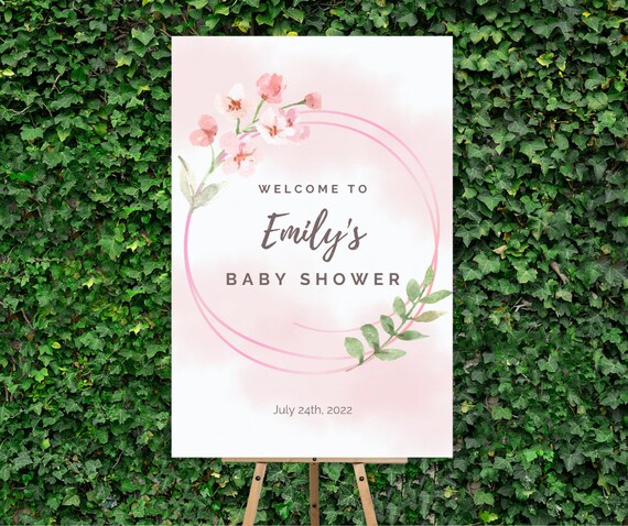 Blush Pink Baby Shower Welcome Sign Baby Shower Girl Sign - Etsy