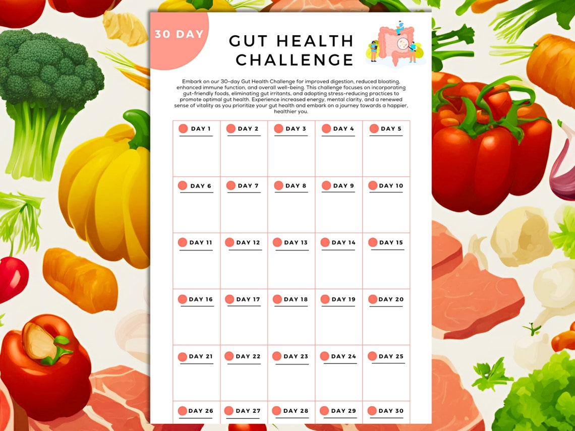 30 Day Gut Health Challenge Printable | Gut Health Diet | Gut Health ...
