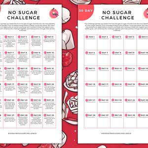 30 Day No Sugar Challenge Printable | Sugar Free | Avoid Sugar | No ...