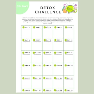 30 Day Detox Challenge Printable | Natural Detox | Detox Cleanse ...