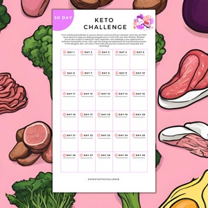 30 Day Keto Challenge Printable | Low Carb Keto | Keto Food | Keto Food ...