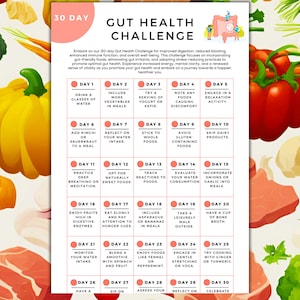 30 Day Gut Health Challenge Printable | Gut Health Diet | Gut Health ...