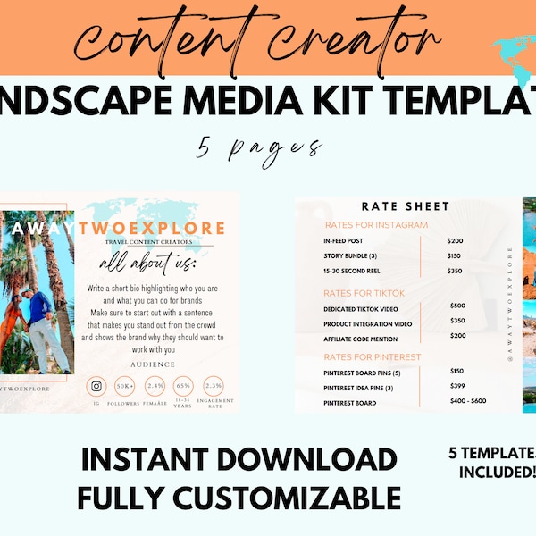 Travel Blogger Media Kit - Etsy