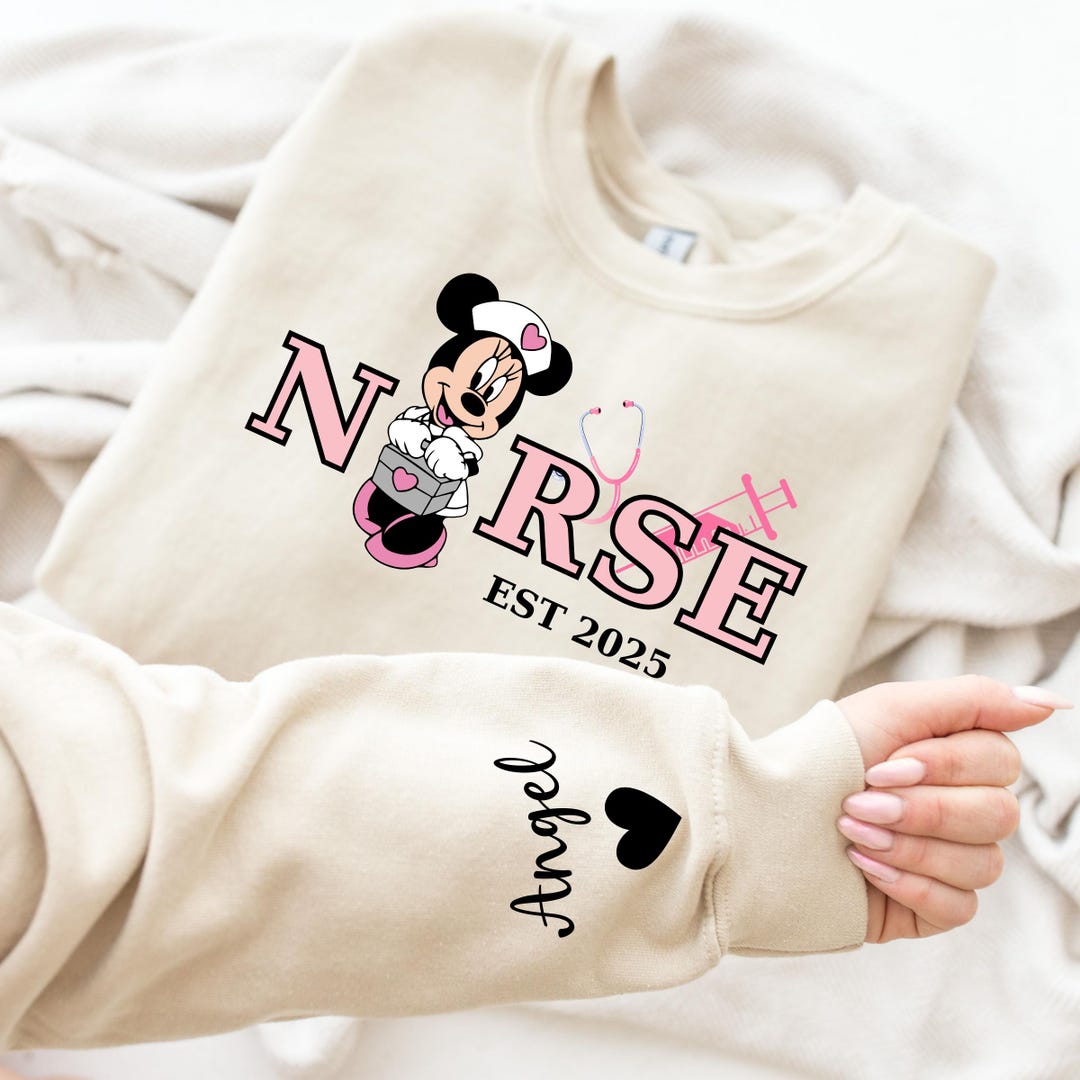 Personalized Minnie Nurse Sweatshirt,cute RN Nurse Shirt,disney Nurse ...