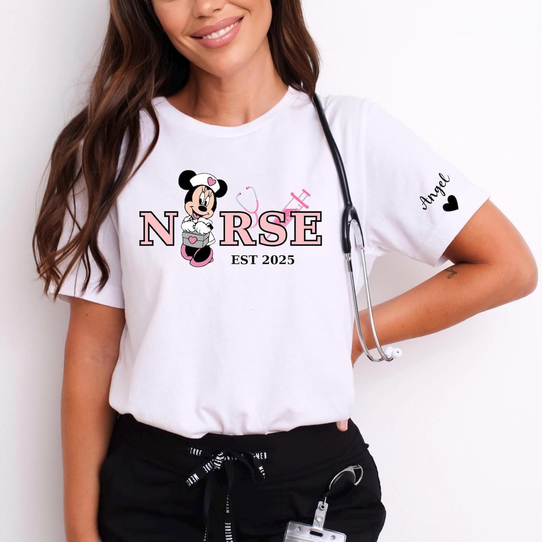 Personalized Disney Nurse Shirt,cute Stitch Nursing Tee,minnie RN ...