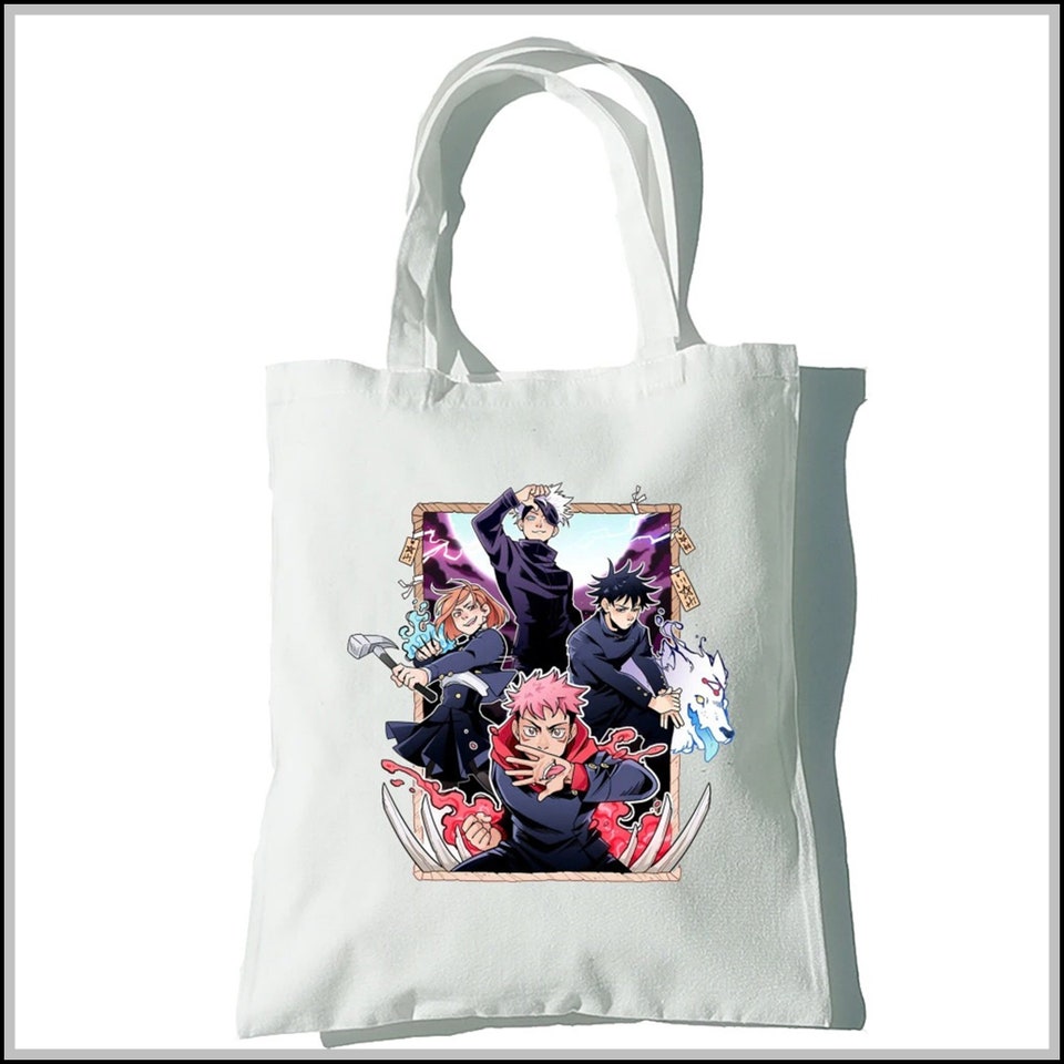 Vintage Gothic Canvas Tote Bag | Jjk Shoulder Bag | Gojo Satoru Anime ...