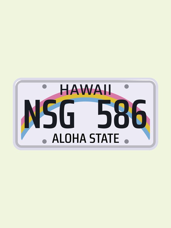 Hawaii License Plate Print - Etsy