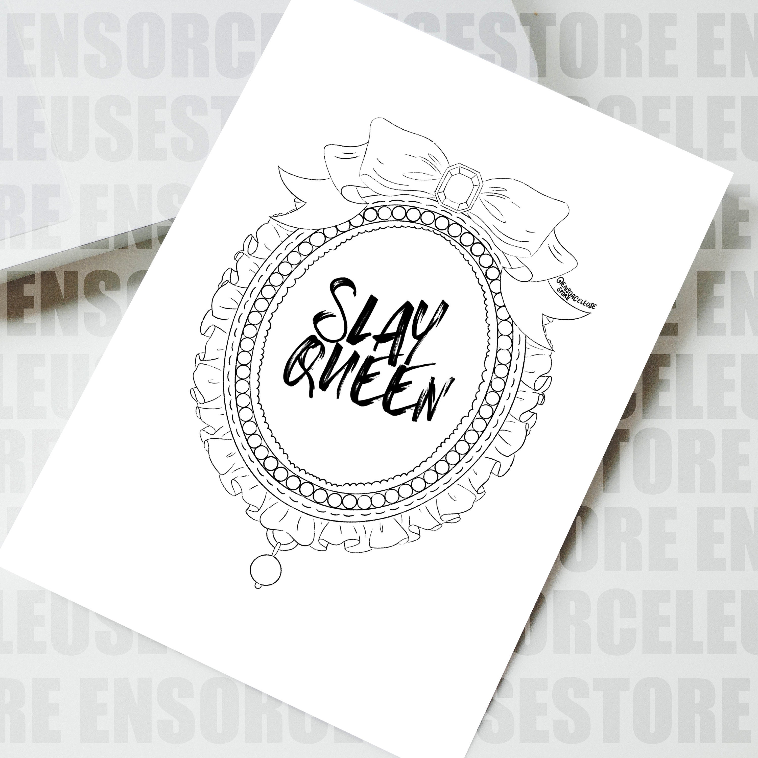 Slay Queen Coloring Coloring to Download Message Coloring Calm Activity ...