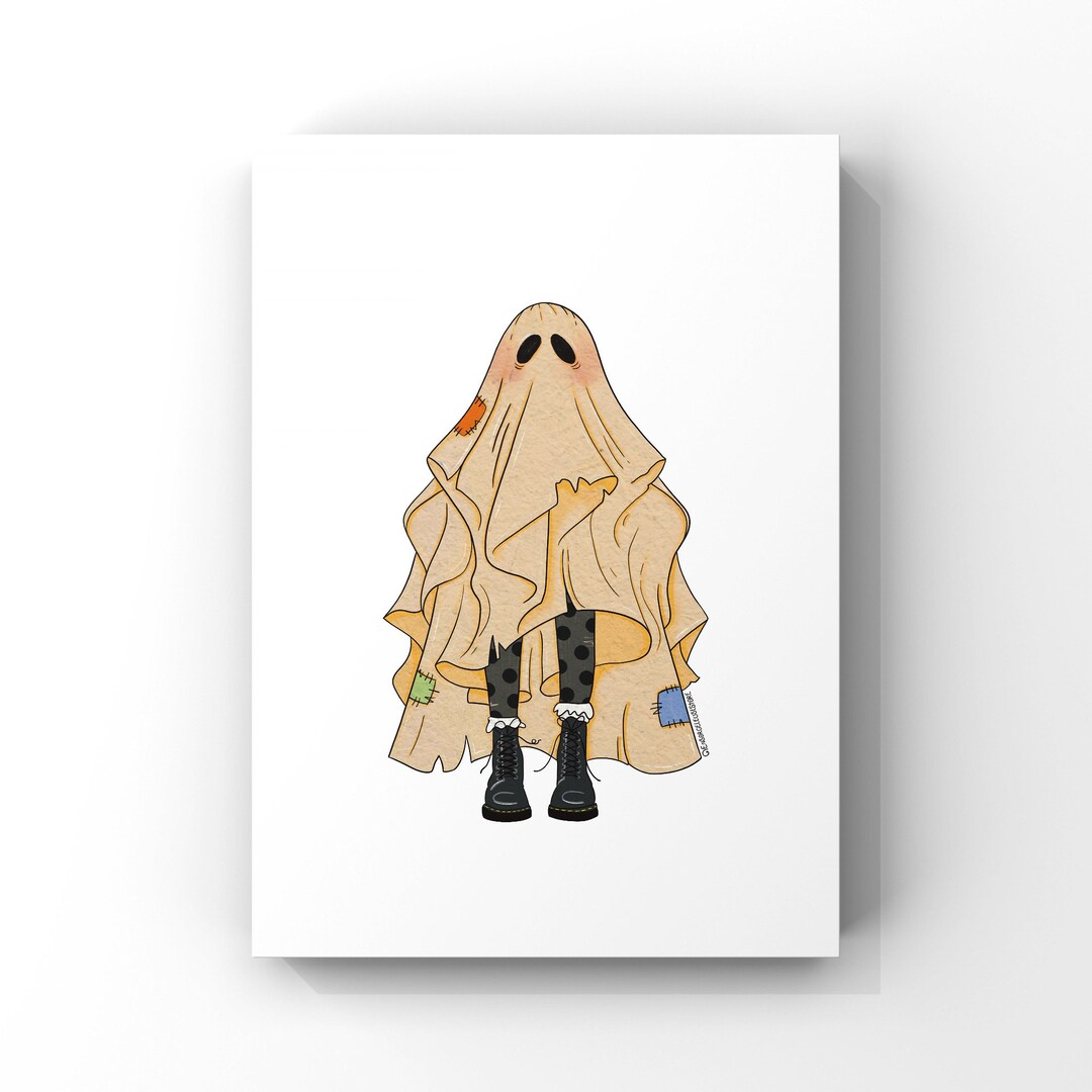 Print A5 Ghost Print on Art Paper Cute Illustration Gift Idea Ghost ...