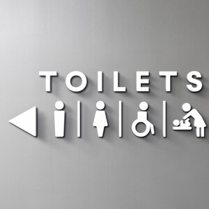 Minimal Toilet Symbols - 3mm Acrylic Sign, 3D, Toilet, Minimal ...