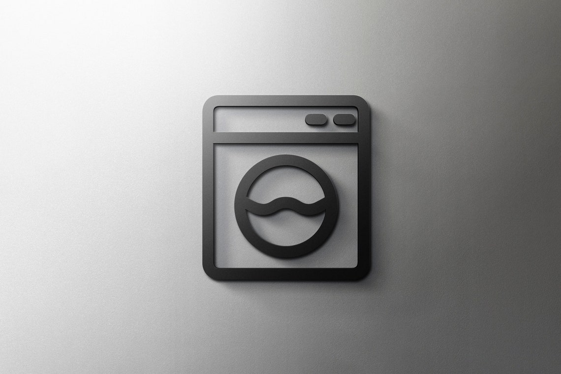 Laundry Icon Door Sign - 3mm Acrylic, Utilities, 3D, Washing, Modern ...