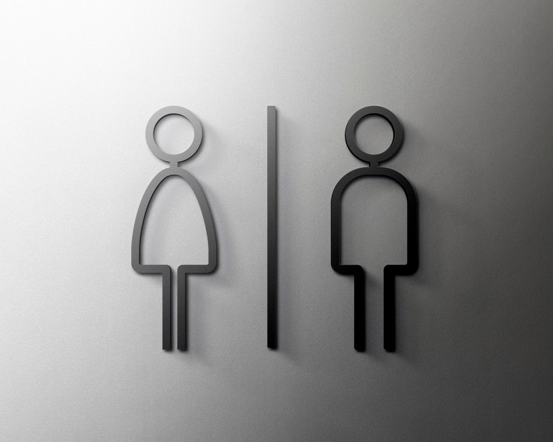 Male & Female Bathroom Sign 3mm Acrylic Restroom Salon 3D - Etsy 日本