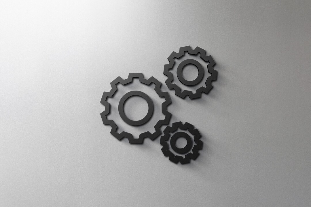 Cogs Symbol Sign - Acrylic Restroom, Salon, 3D, Toilet, Modern, Minimal ...