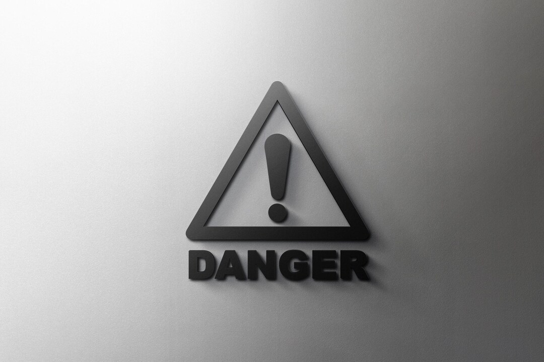Danger Warning Sign - 3mm Acrylic Restroom, Salon, 3D, Toilet, Modern ...
