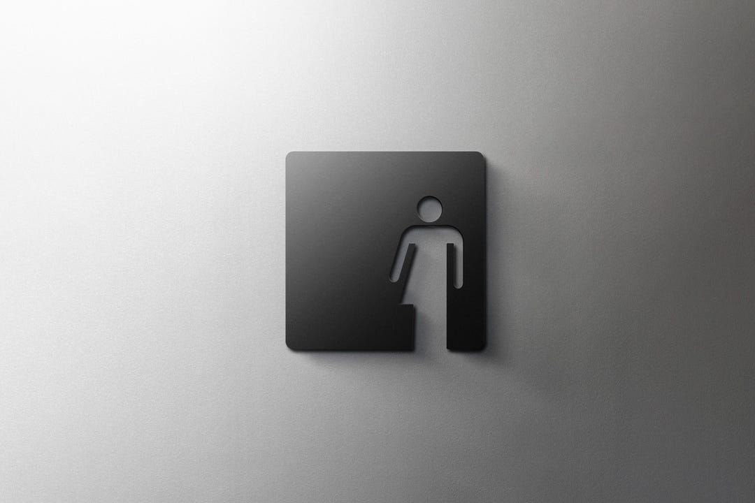 Unisex Gender Neutral Square Sign - 3mm Acrylic Restroom, Salon, 3D ...