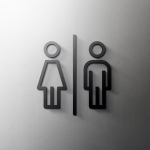 Male & Female Bathroom Sign - 3mm Acrylic Restroom, Salon, 3D, Toilet ...